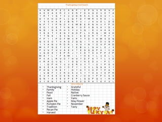 Thanksgiving word searches | PPT