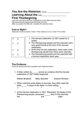 Thanksgivingworksheet | PDF