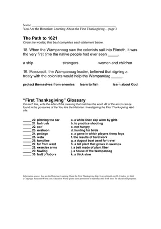 Thanksgivingworksheet | PDF