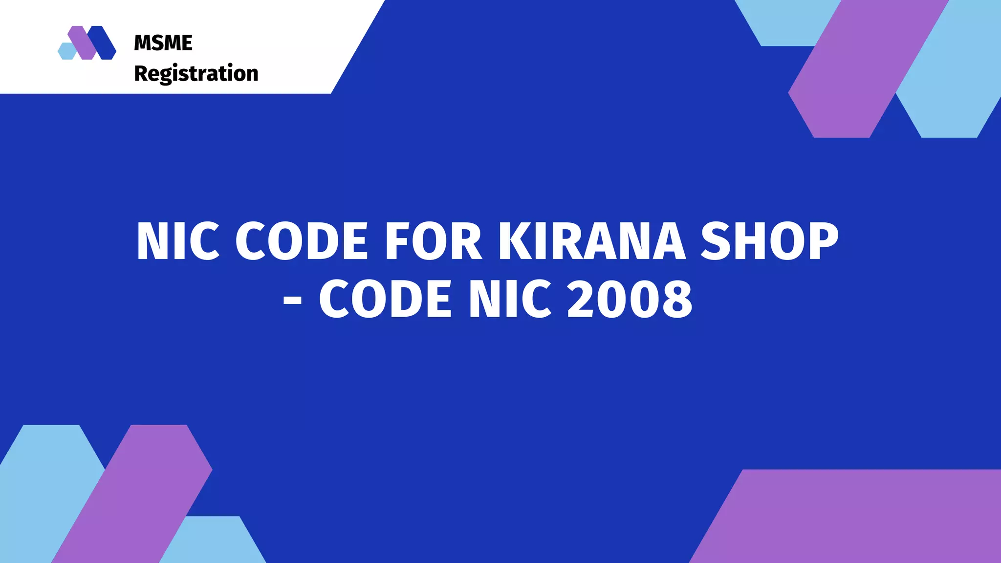 Code NIC 2008 - NIC Code For Kirana Shop | PDF
