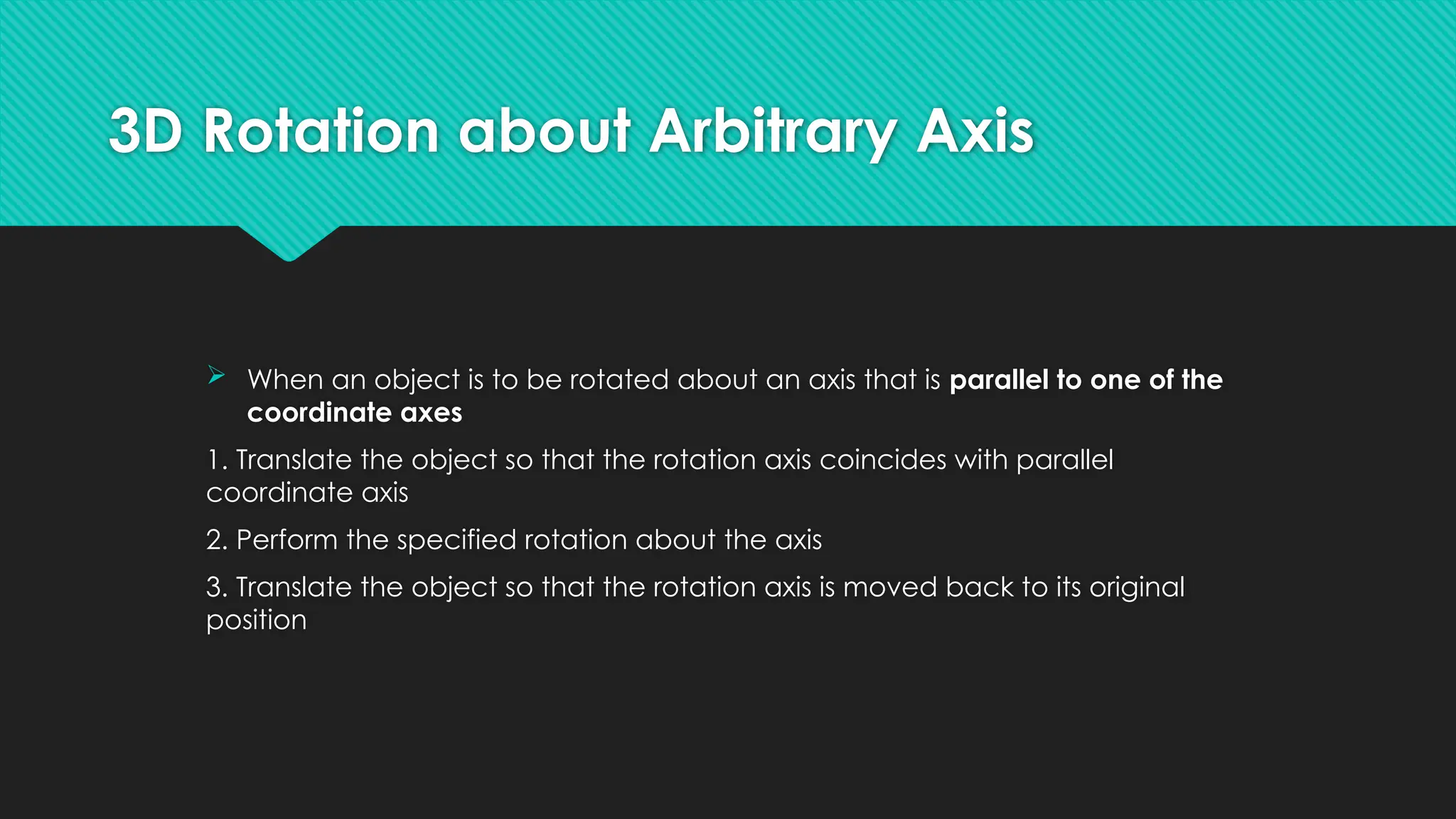 the power point presentataion for 3D rotation in computer graphics | PPT