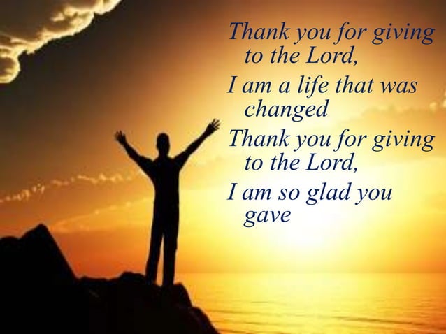 Thank you for giving to the lord | PPTX