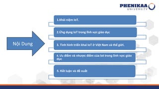 Thao luan IoT ap dung iot trong he thong giao duc | PPT