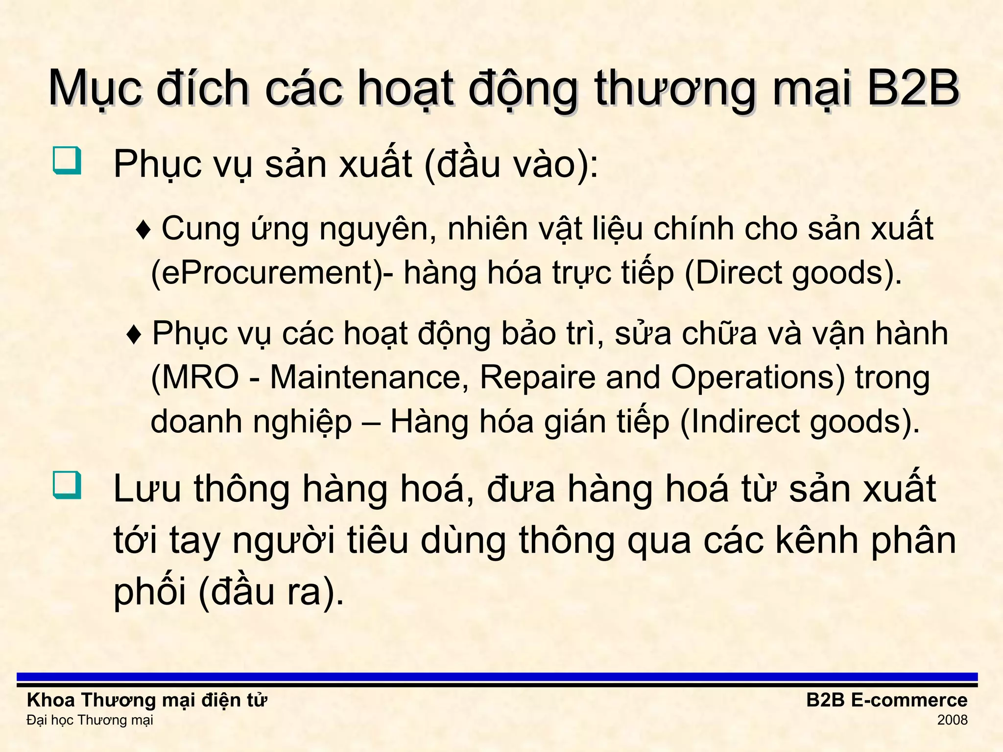 Thao luan ve moi truong kinh doanh tmdt b2 b | PPT