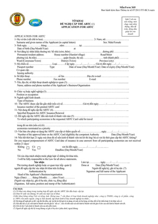 Thẻ apec x05 | DOC