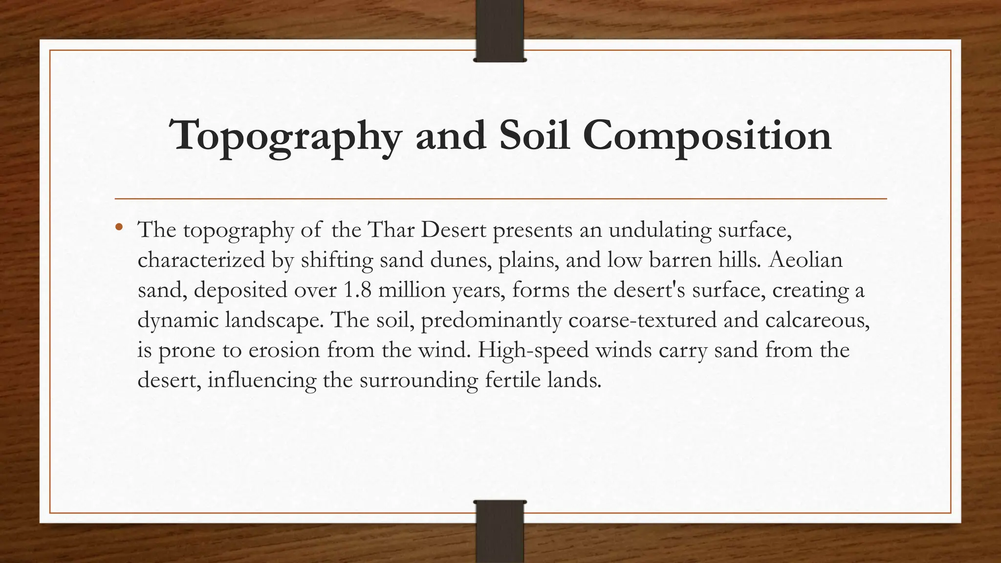 Thar Desert The Great Indian Desert: Life, Landscape, and Challenges | PDF