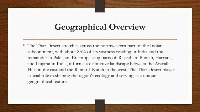Thar Desert The Great Indian Desert: Life, Landscape, and Challenges ...