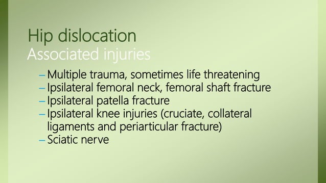 Tharinee anterior-hip-dislocation | PPTX