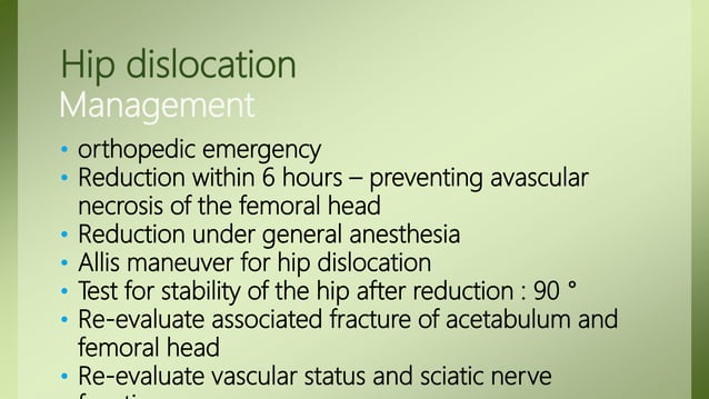 Tharinee anterior-hip-dislocation | PPTX