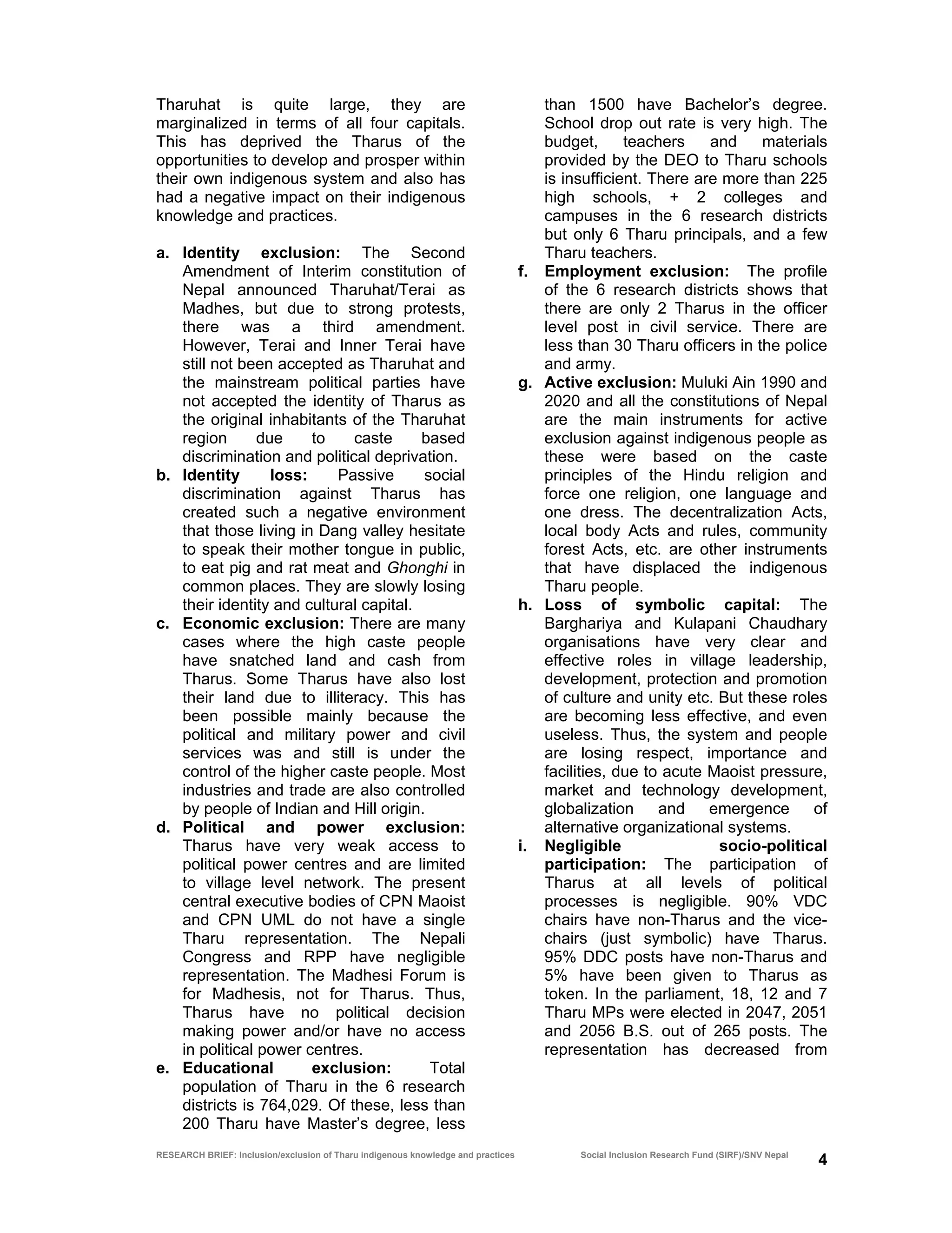 Tharu knowledge And Practices | PDF