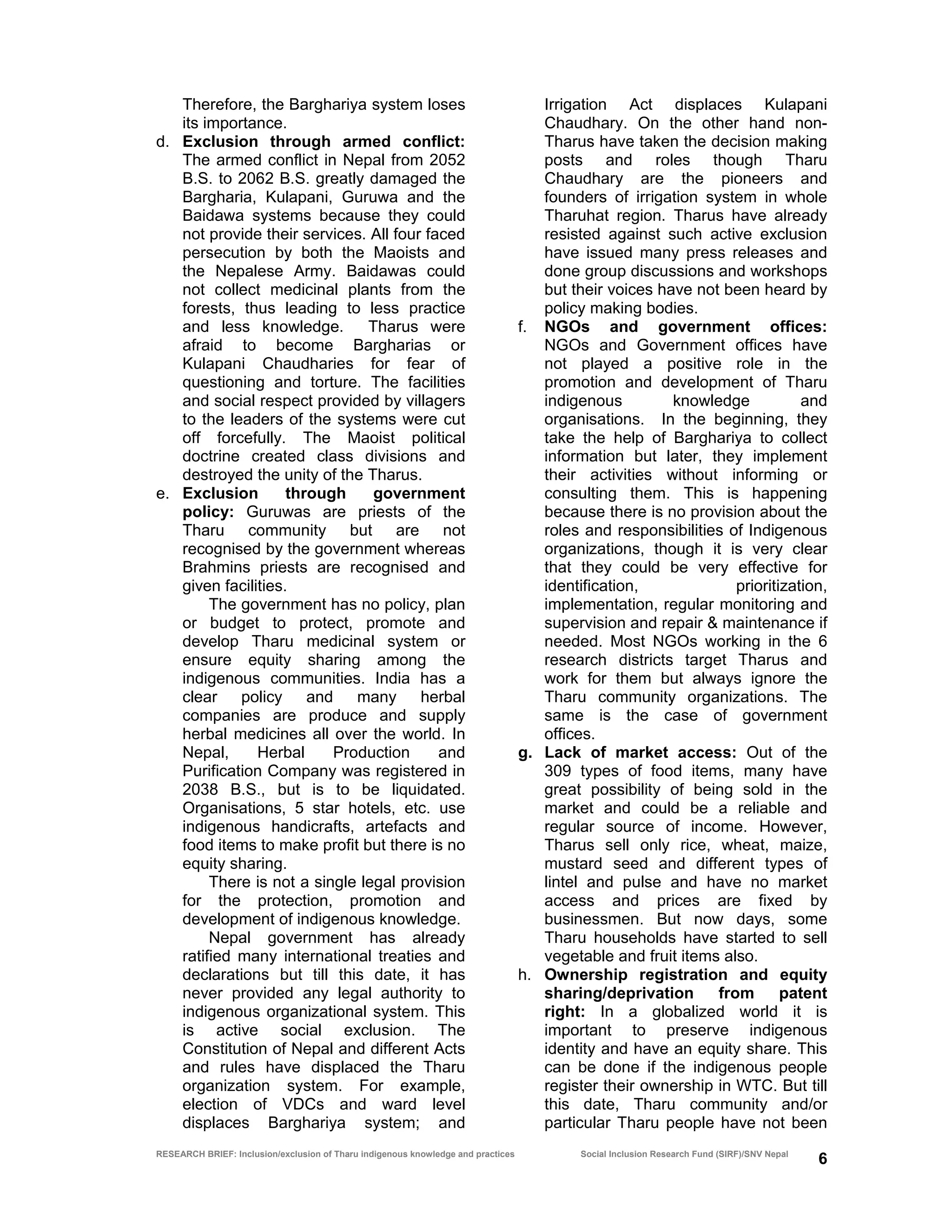 Tharu knowledge And Practices | PDF