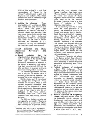 Tharu knowledge And Practices | PDF