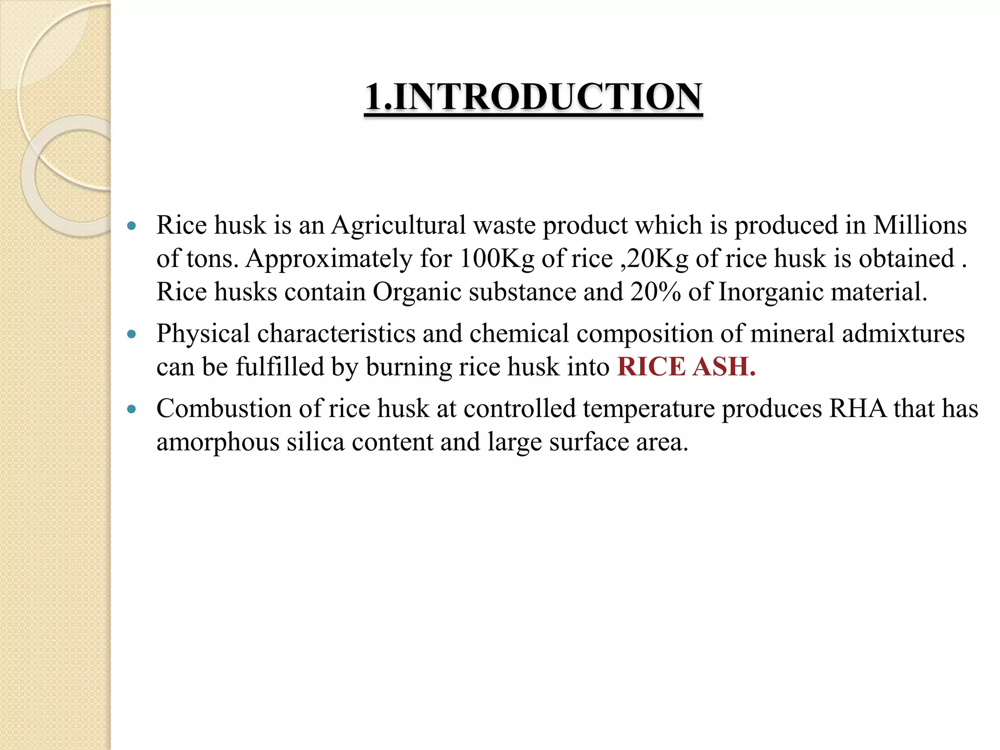 Rice Husk Ash in Concrete | PPTX