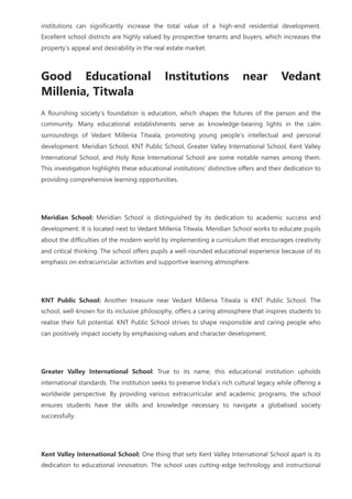 Educational aspirations bloom near Vedant Millenia Titwala. | PDF