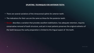 Periodontal splinting | PPT
