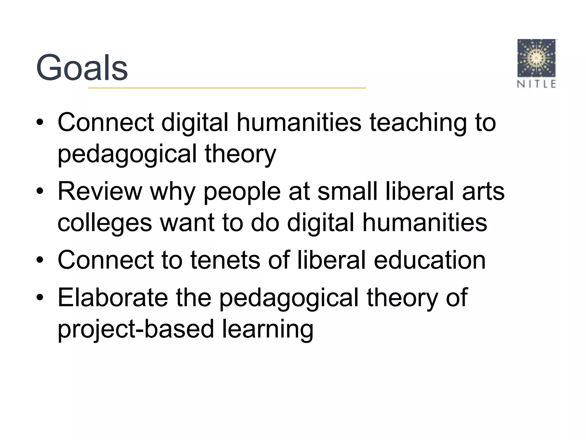 Integrating Digital Humanities Projects into the Classroom | PPT