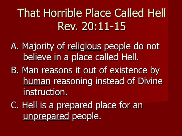 That horrible place called hell | PPT
