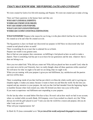 That i may know him, his purpose | DOCX | Christianity | Religion ...