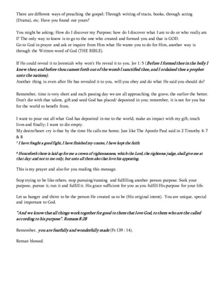 That i may know him, his purpose | DOCX | Christianity | Religion ...