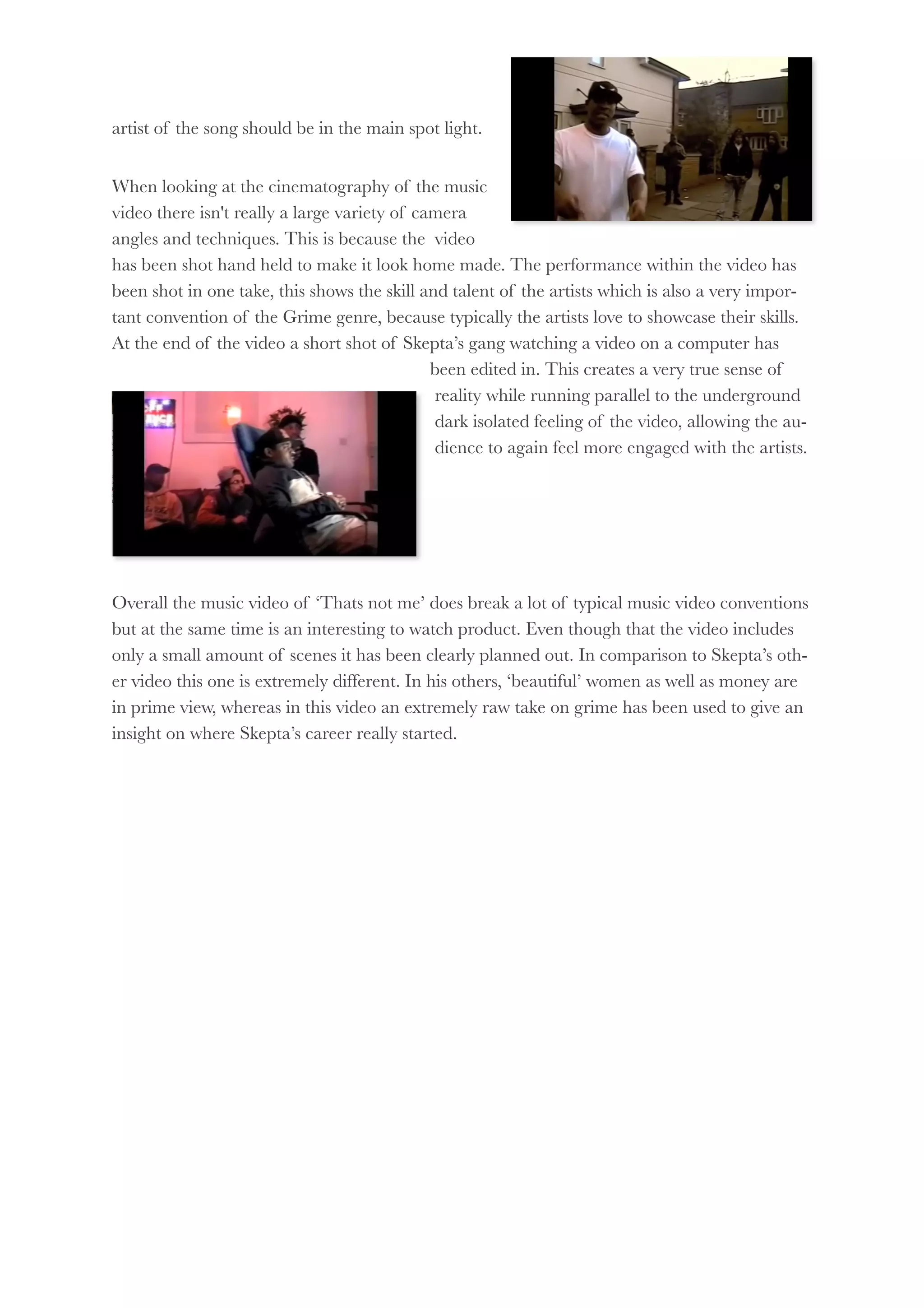 Skepta & JME - Thats Not Me Analysis | PDF