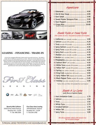 That Sushi Spot Menu | PDF | Cooking | Food & Drink