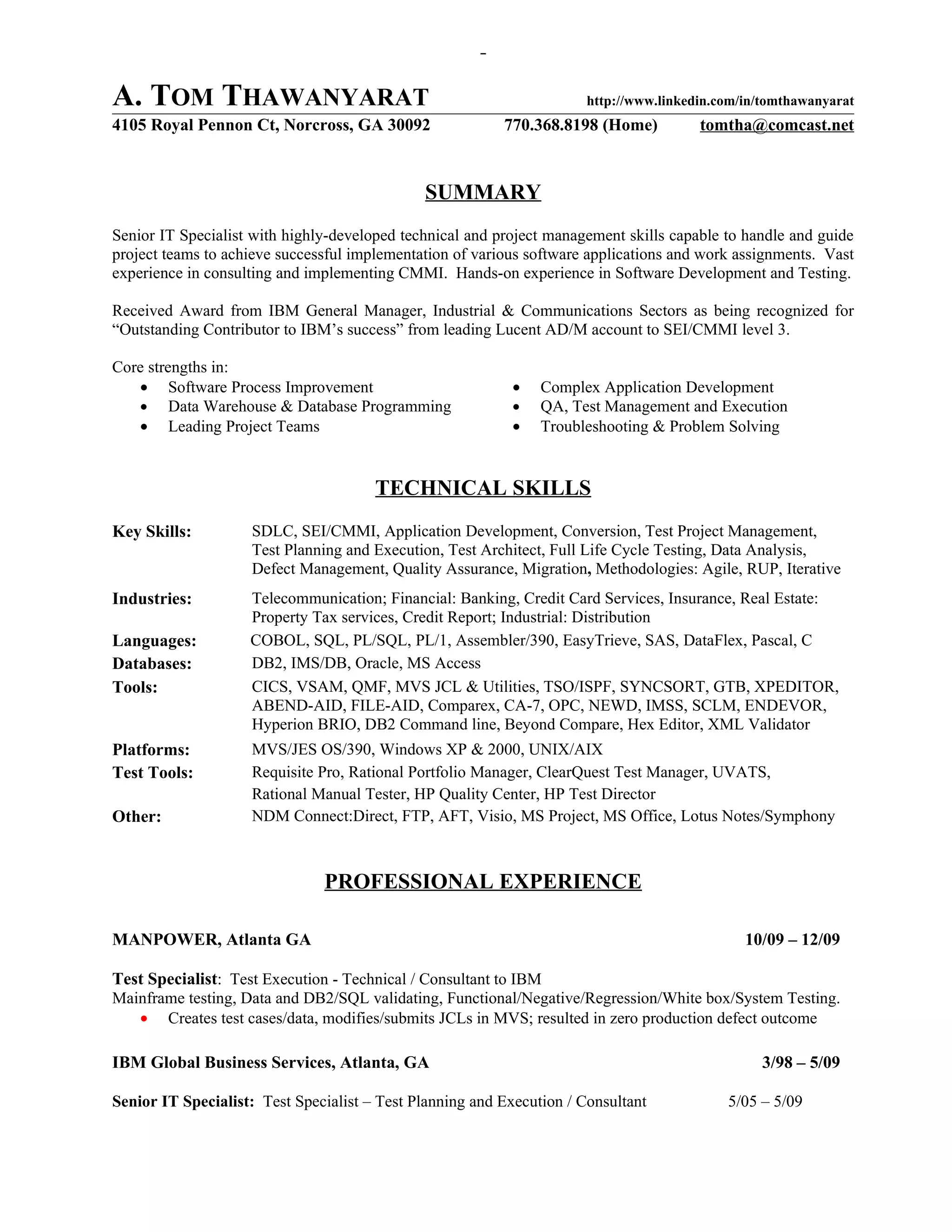 Thawanyarat Tom Resume V3 | PDF