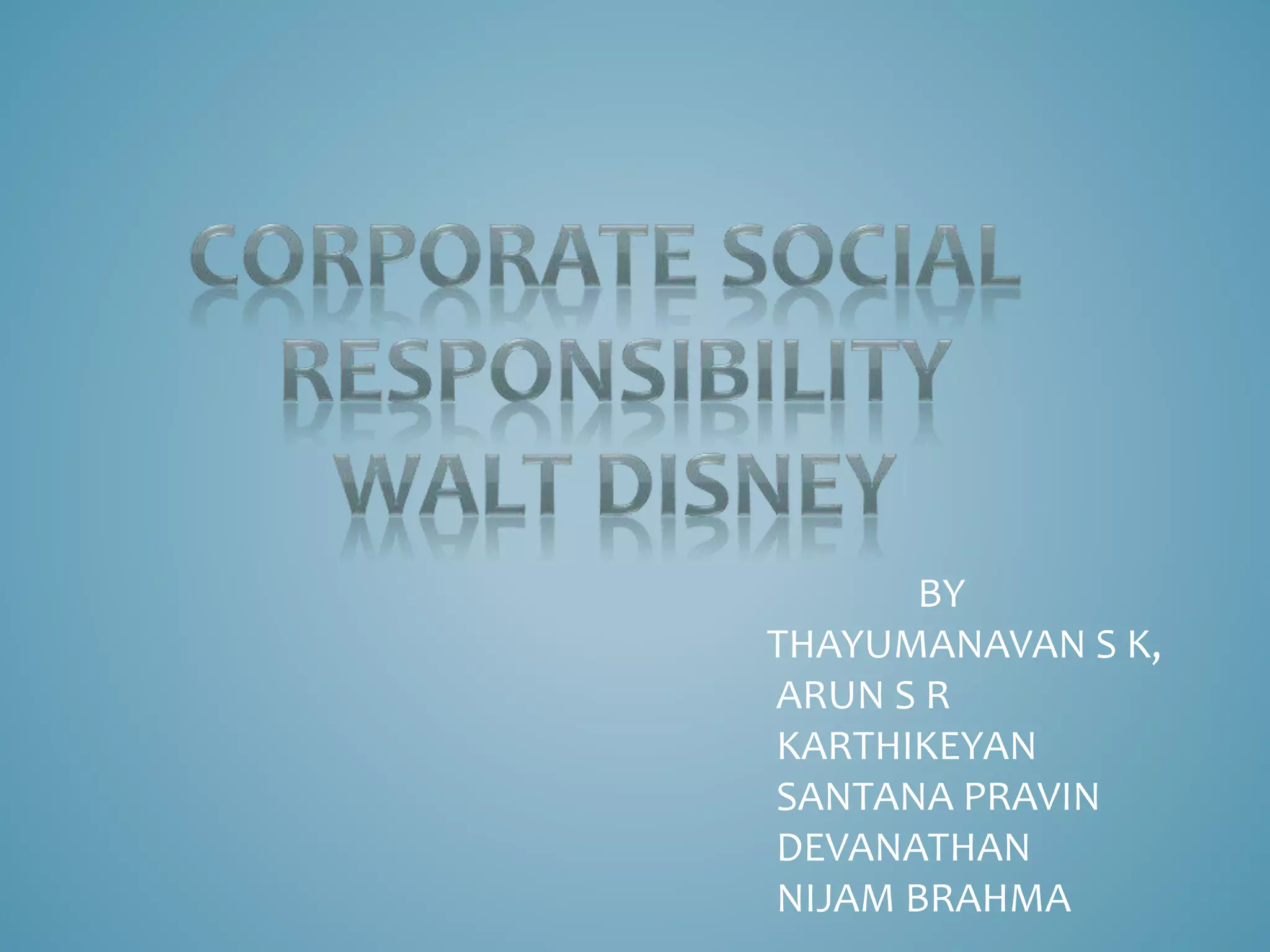 CSR of Walt Disney | PPTX