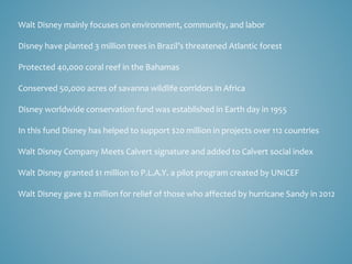 CSR of Walt Disney | PPTX