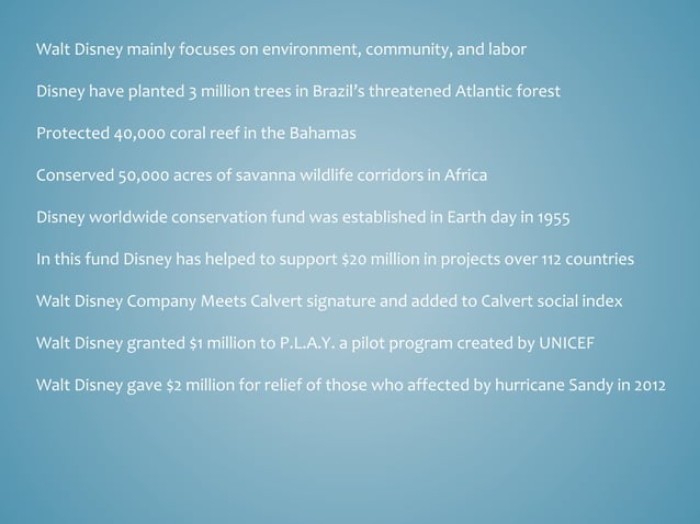 CSR of Walt Disney | PPTX