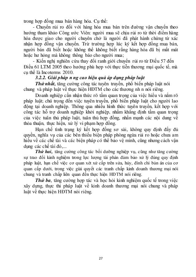 Thực Hiện Hợp Đồng Thương Mại Theo Pháp Luật, HAY.doc