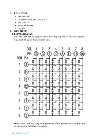 Hiển thị hình ảnh trên Led Matrix 8X8 với cổng Serial | PDF