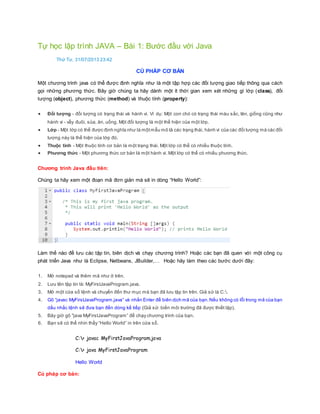 Tự học lập trình java b1 | PDF
