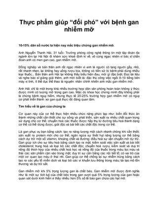 Thực phẩm giúp 'đối phó' với bệnh gan nhiễm mỡ | DOCX