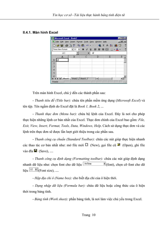 Thcs Phan Bang Tinh Dien Tu Excel 2003 | PDF