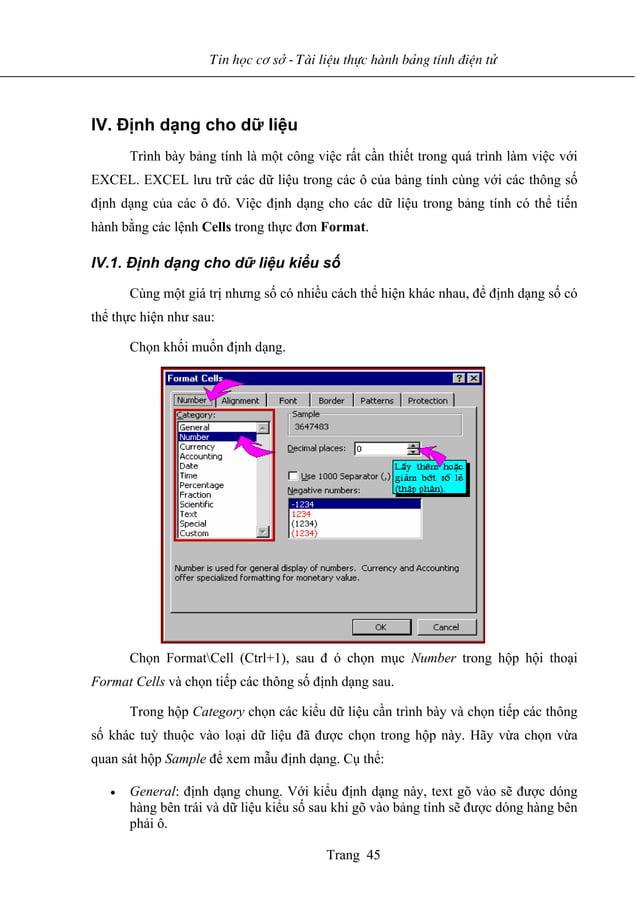 Thcs Phan Bang Tinh Dien Tu Excel 2003 | PDF