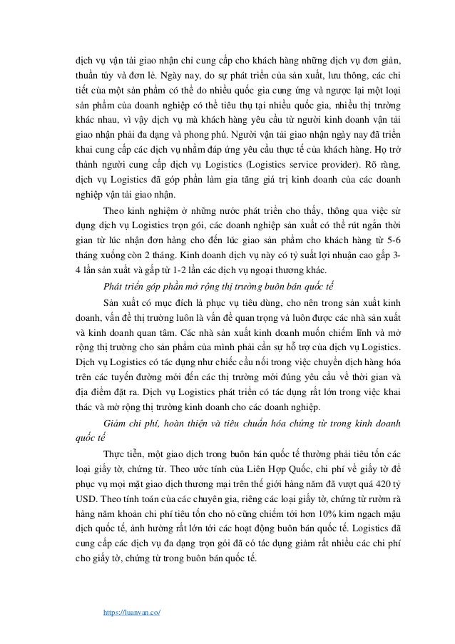 Đề án Thực trạng hoạt động các loại hình vận tải đa phương thức trong ngành logistics ở Việt Nam ...