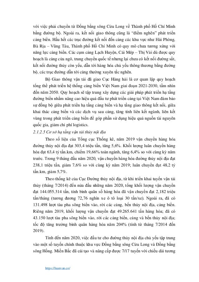 Đề án Thực trạng hoạt động các loại hình vận tải đa phương thức trong ngành logistics ở Việt Nam ...