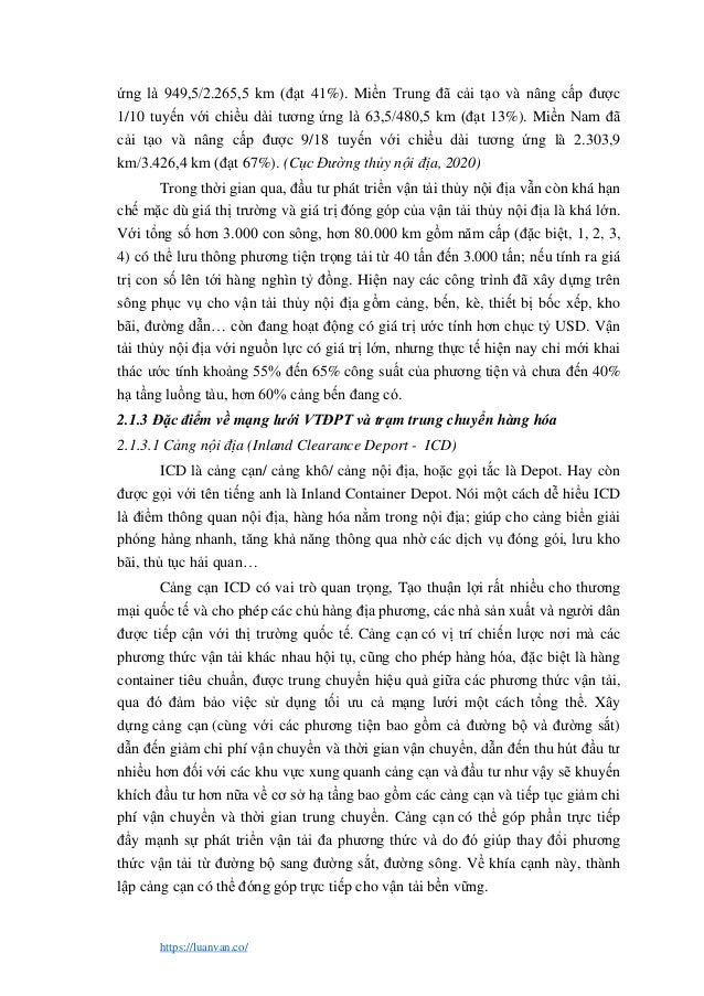Đề án Thực trạng hoạt động các loại hình vận tải đa phương thức trong ngành logistics ở Việt Nam ...