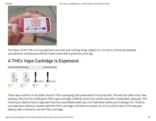 THCv Vape Carts - Is Eden Extracts Worth the Price? | PPT