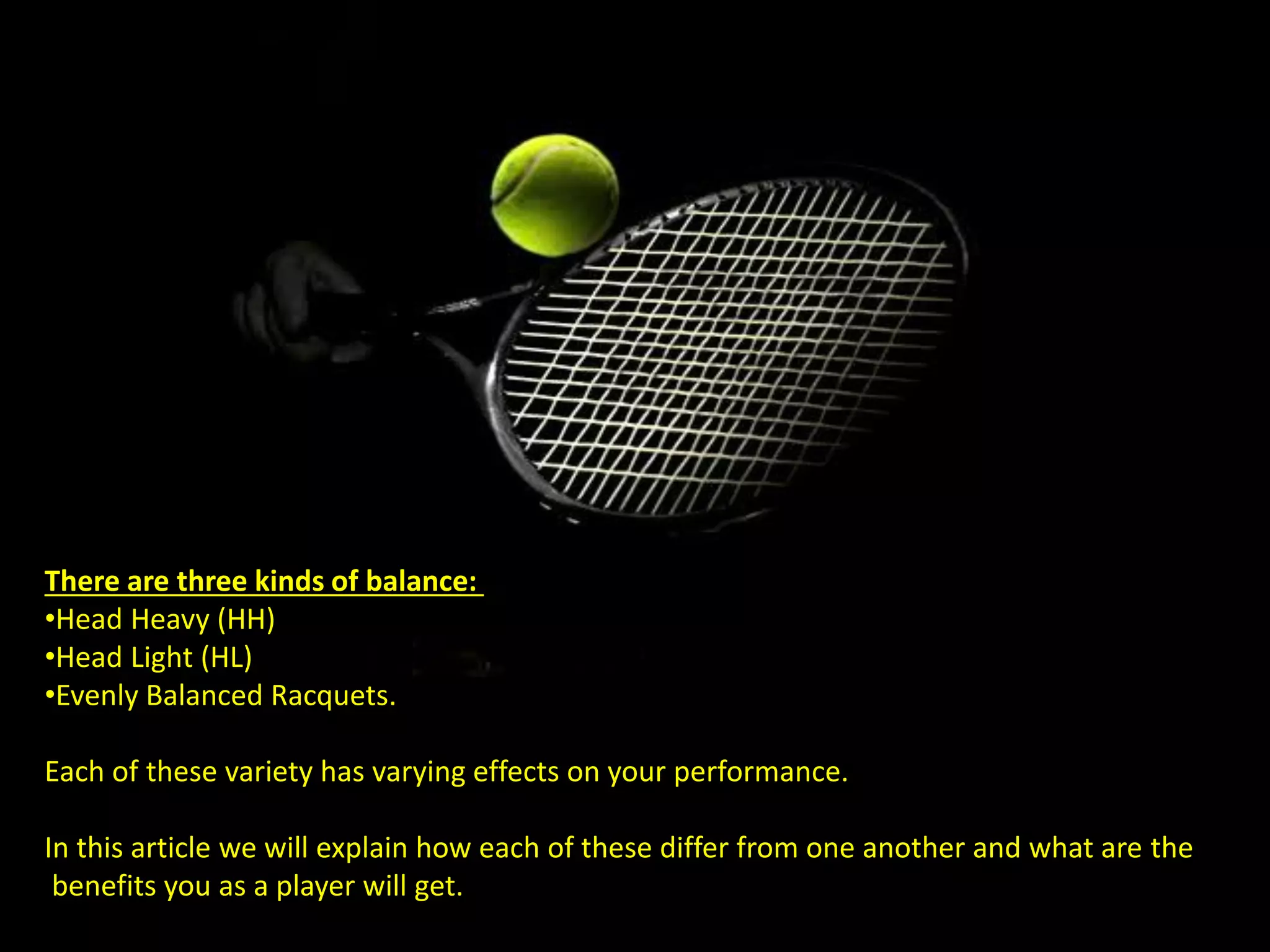 Tennis Racquet Balance Explained | PDF