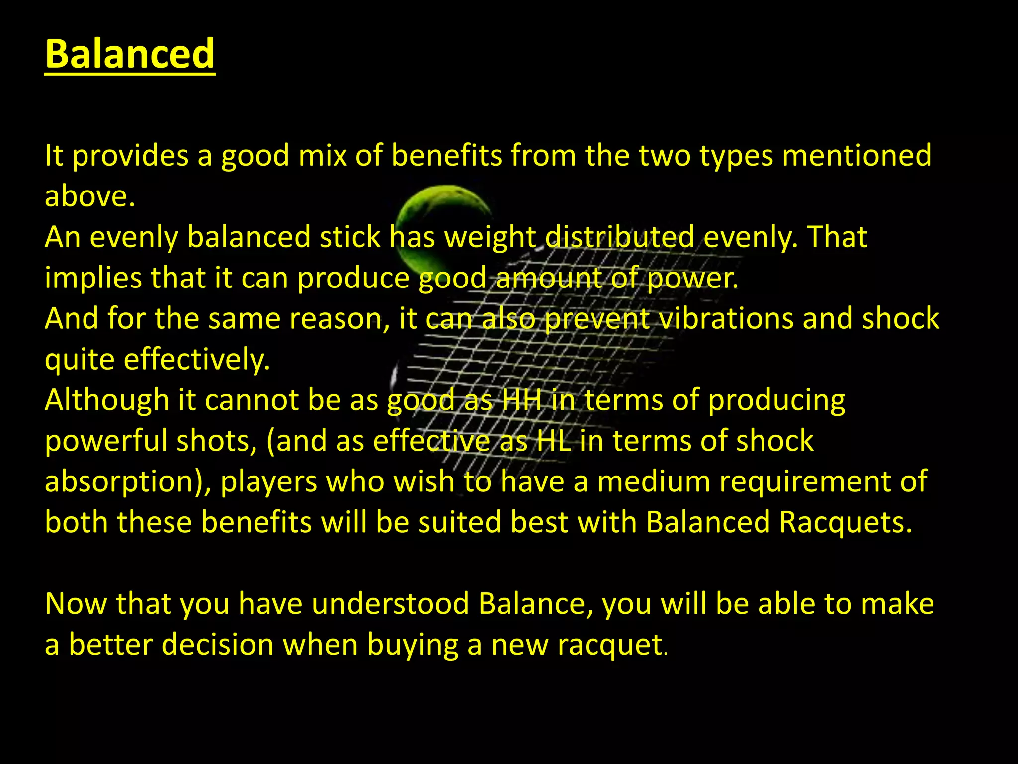 Tennis Racquet Balance Explained | PPT