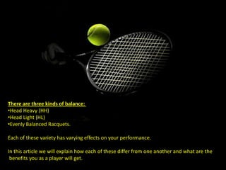 Tennis Racquet Balance Explained | PDF