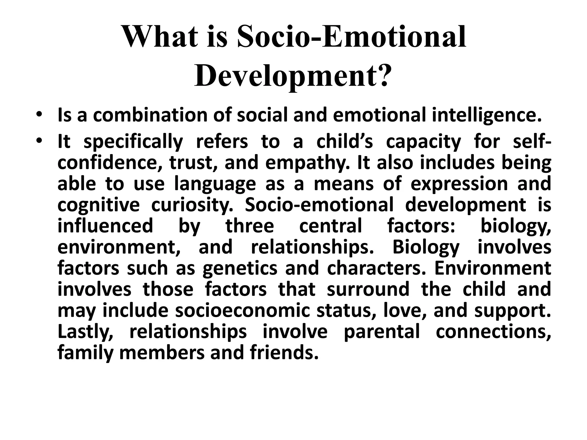Socio - Emotional development | PPTX | Parenting Children Aged 4-11 ...