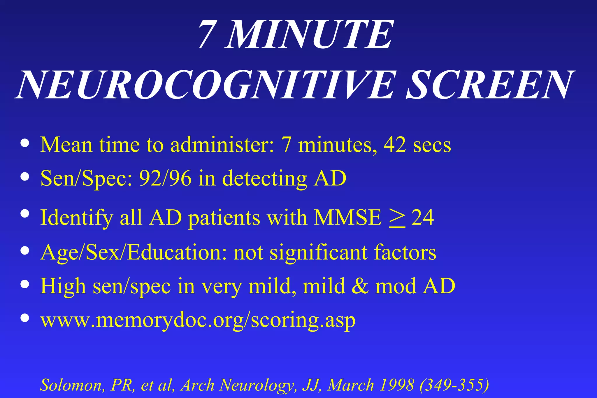 The 10 Min Geriatric Assessment | PPT