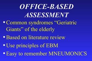 The 10 Min Geriatric Assessment | PPT