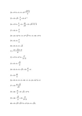 The four fours problem | PDF