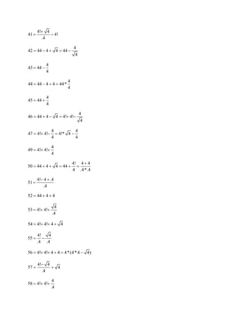 The four fours problem | PDF