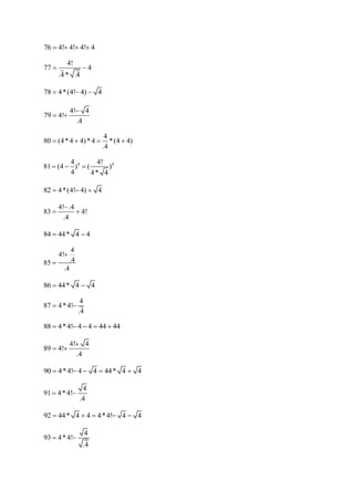 The four fours problem | PDF