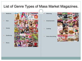 The generic conventions of magazines. | PPTX