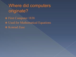 The history of computers | PPTX